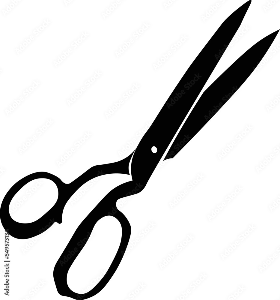 Black and White Cartoon Illustration Vector of Scissors Stock Vector ...