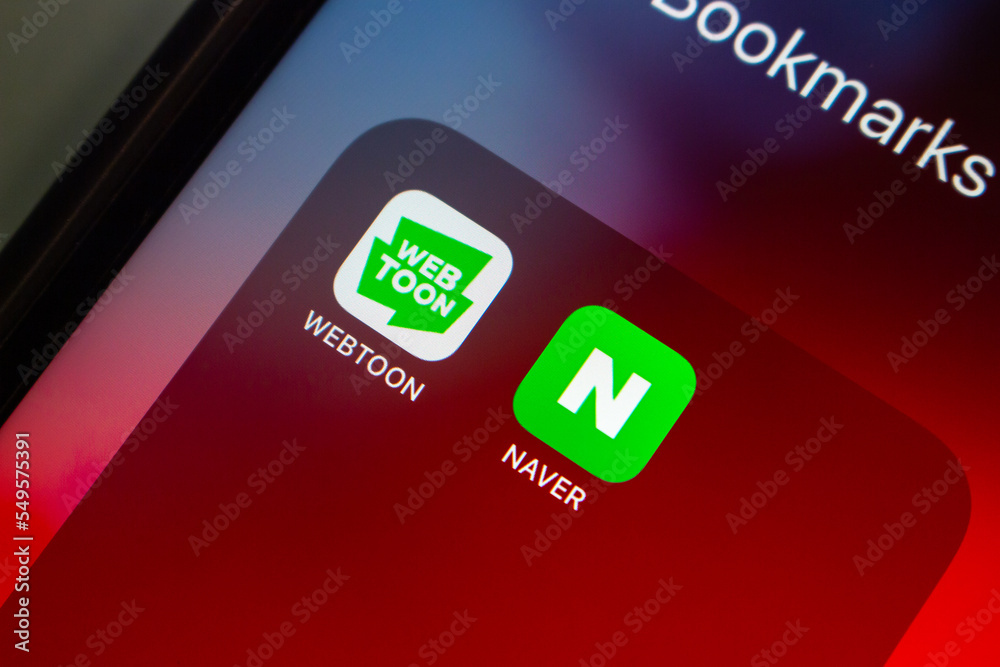 Vancouver, CANADA - Nov 4 2022 : South Korean digital comic platform Webtoon and Naver ...