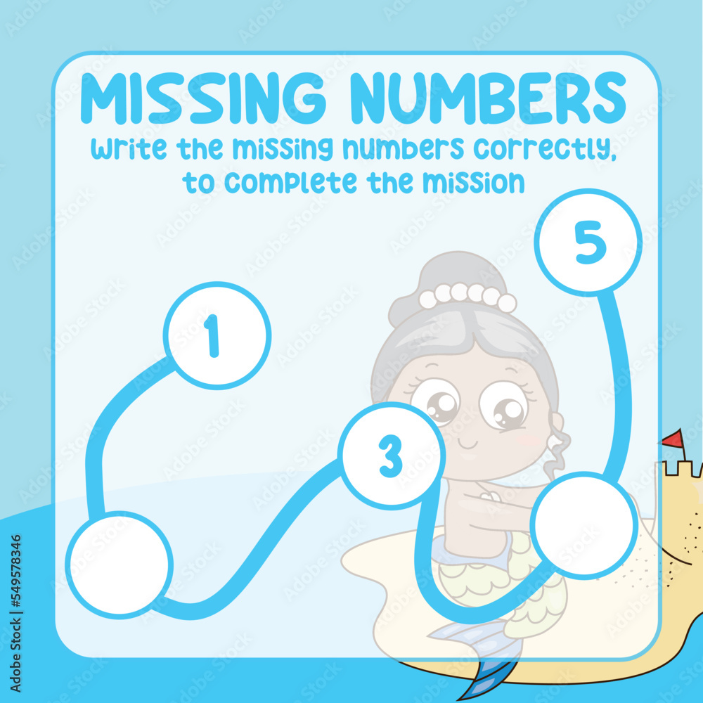 Missing numbers. Write the answer correctly. Educational printable math ...