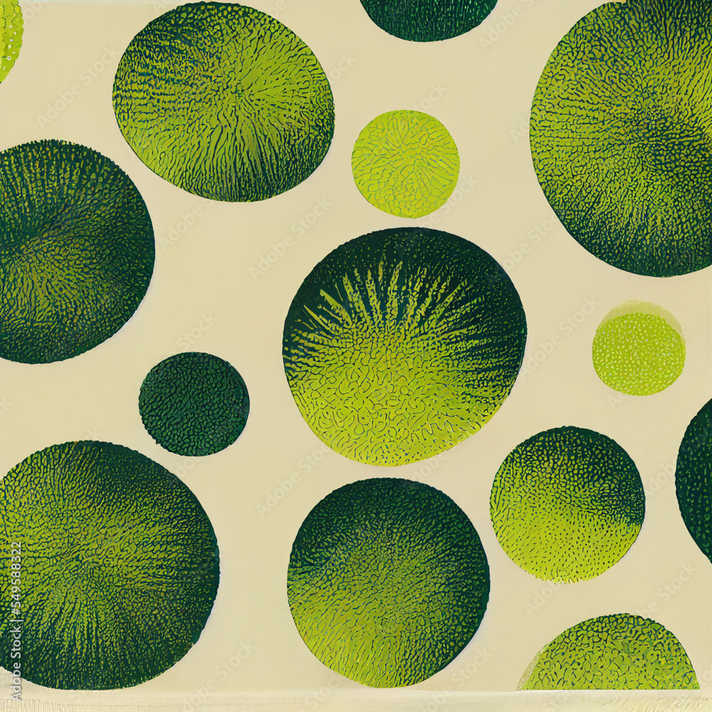 Midcentury modern style print, retro shades of green, abstract patterns ...