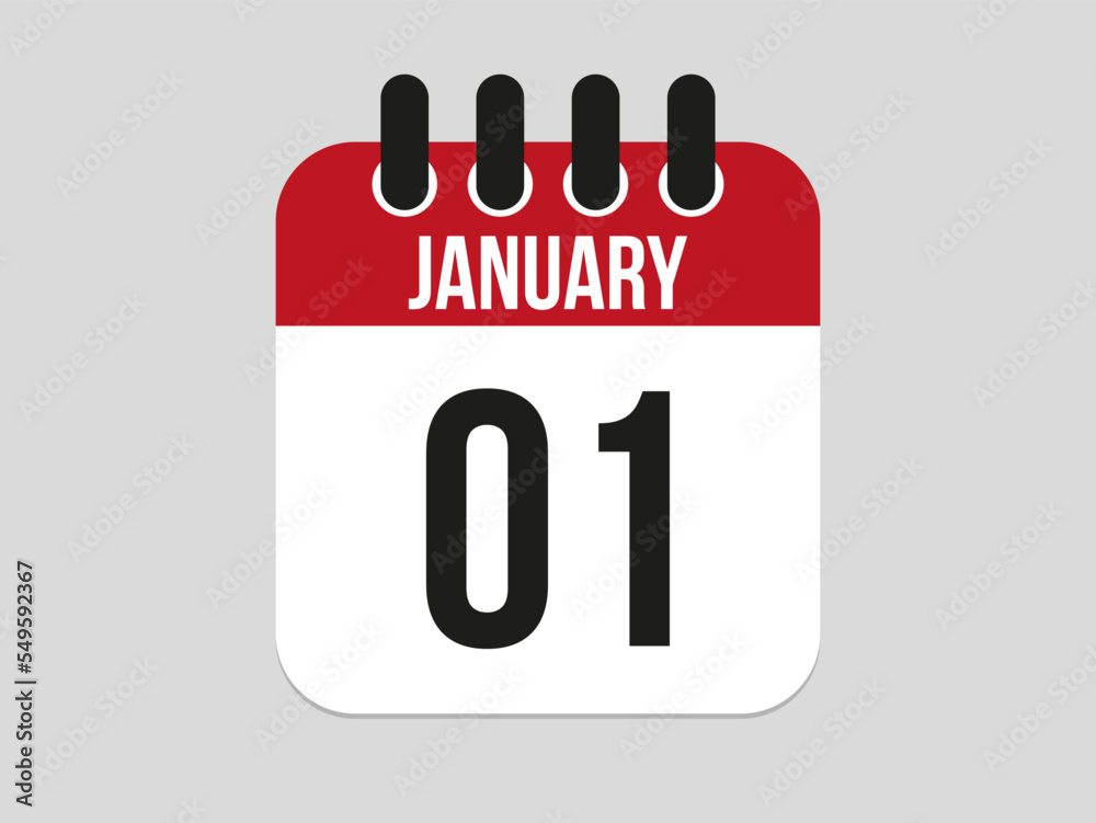 1 january calendar icon. Calendar template for the days of january. Red ... 1 january calendar icon. Calendar template for the days of january. Red ...