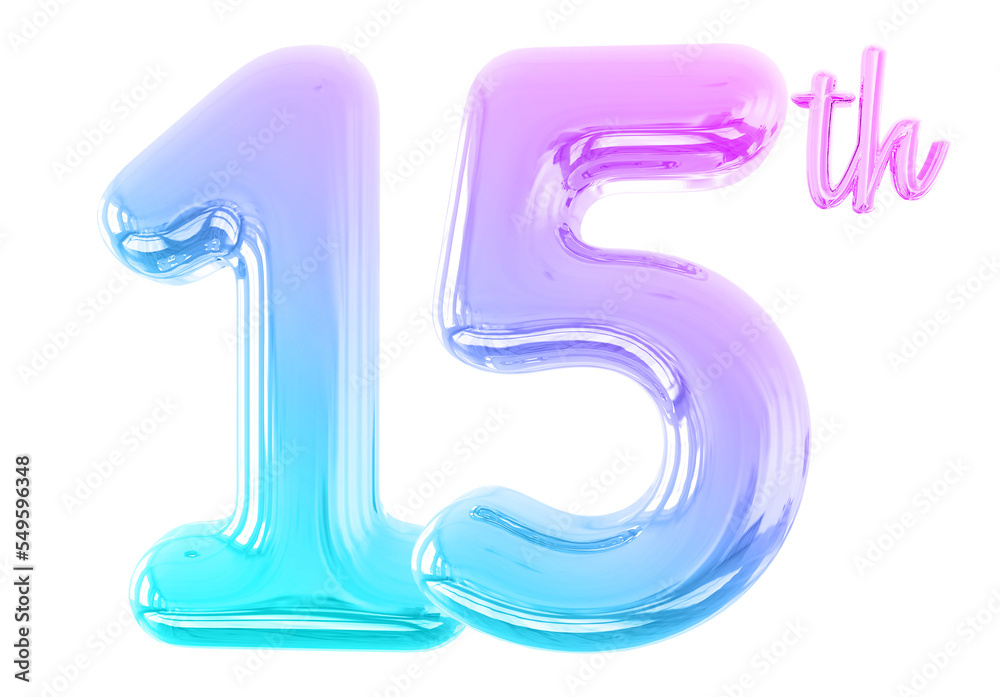 anniversary 15th gradient number 3d Stock Illustration | Adobe Stock