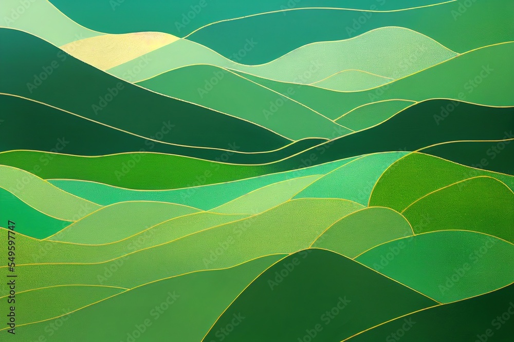 Abstract green landscape wallpaper background illustration design with ...