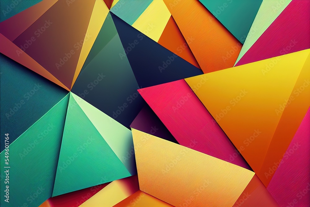 Abstract colorful geometric triangular polygonal texture pattern ...