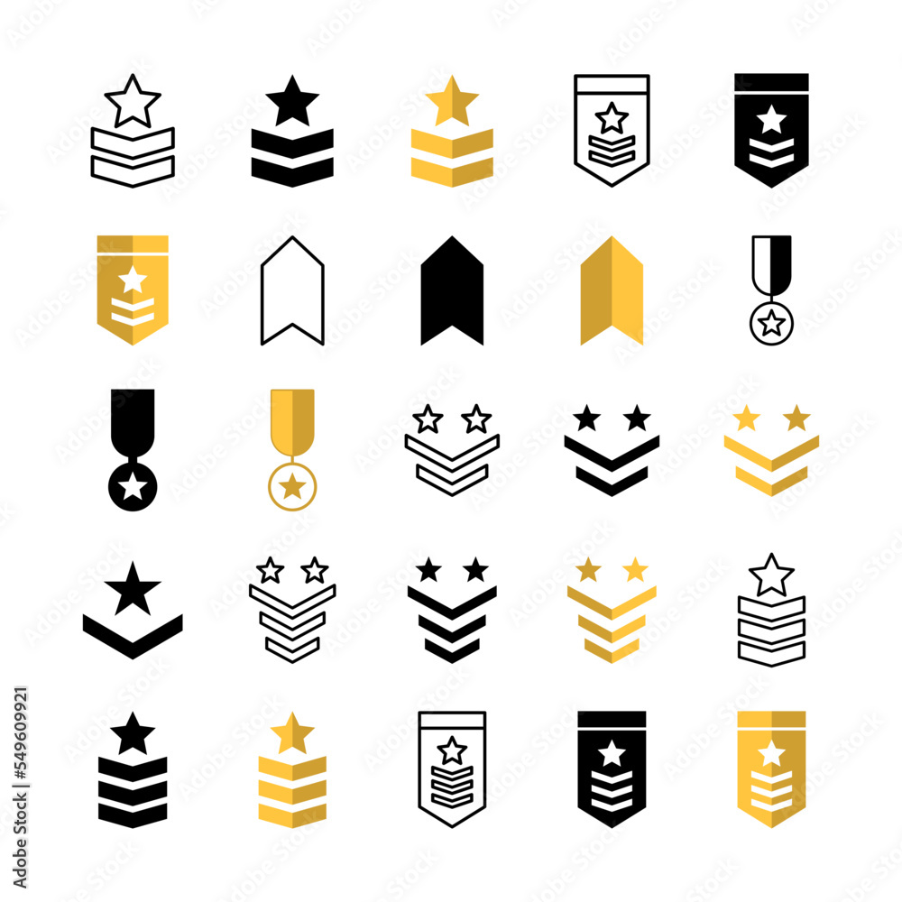 Military rank icon symbol design templates Stock Vector | Adobe Stock