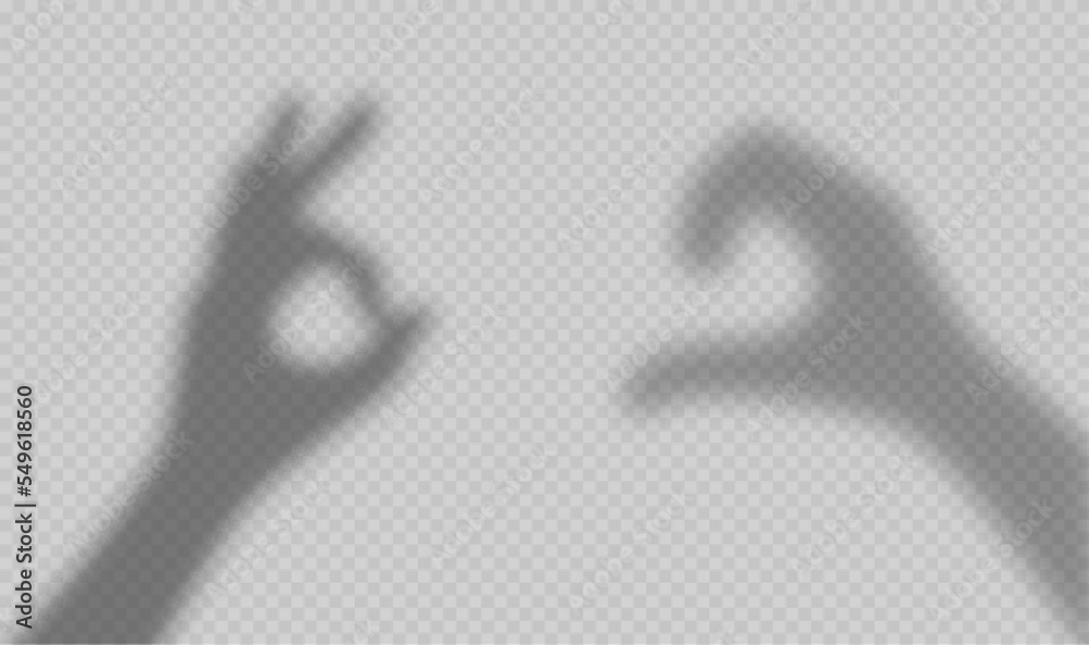 Set of realistic hand shadows png isolated on transparent background ...
