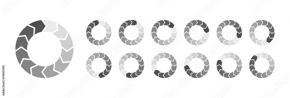 Circular Loading Buffering Icons Vector Video Ready for Animation Gif ...