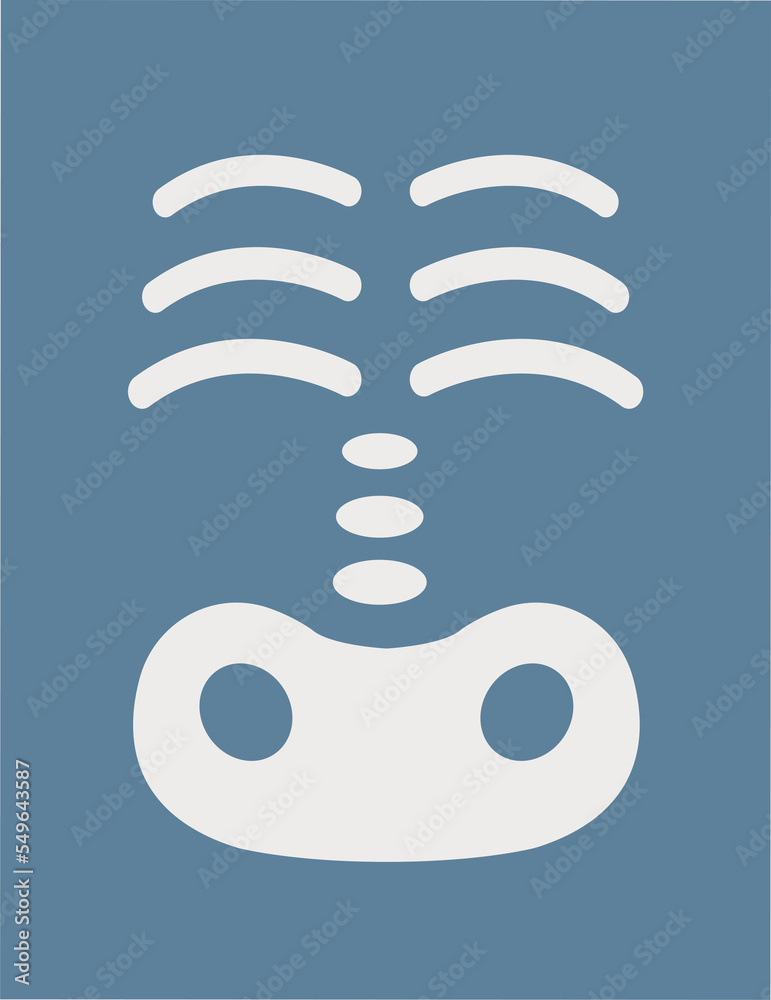 Human X-ray Body Thoracic Skeleton Cartoon Illustration Icon Stock ...