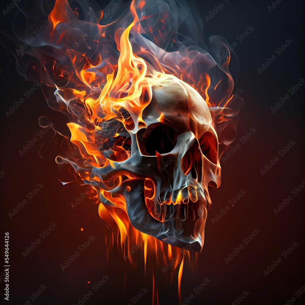 Fire Flames Skull Hd