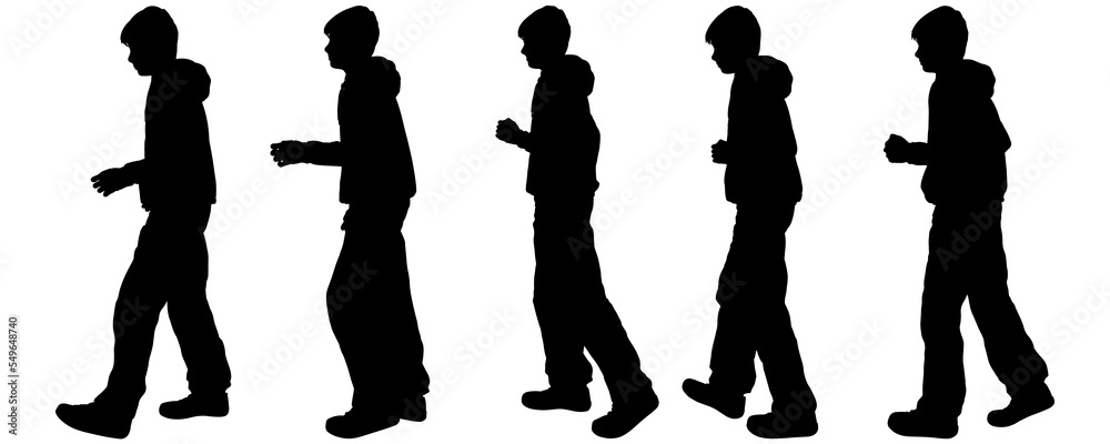 Male teenage student characters with different poses and gestures. Set ...