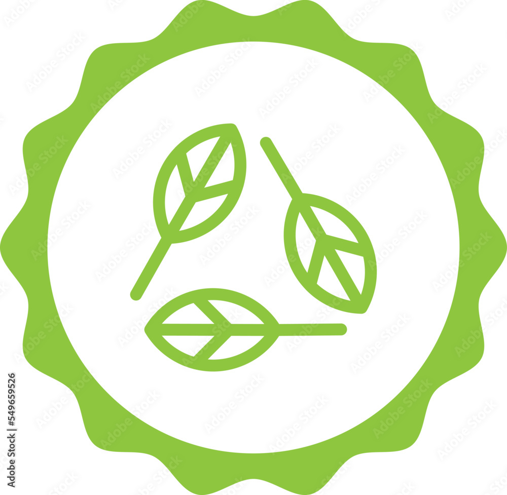 biodegradable compostable green stamp. Symbol, outline icon, tag, badge ...