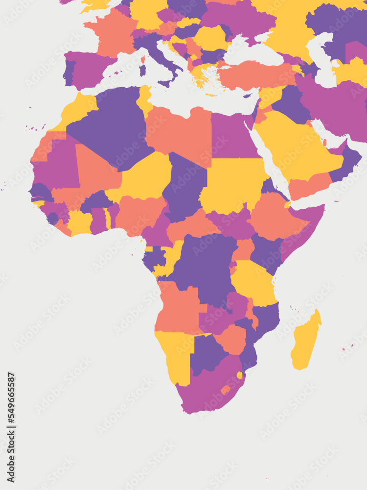 Africa blank map. High detailed political map of african continent ...