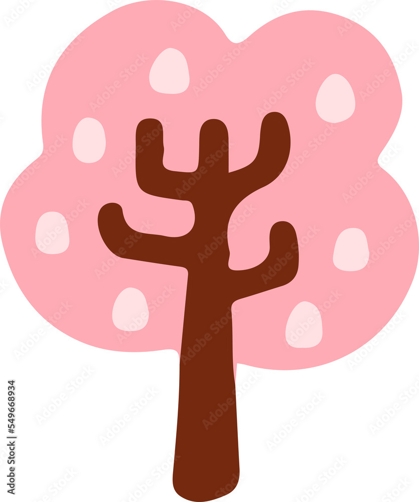 hand draw cute pink tree Stock Illustration | Adobe Stock