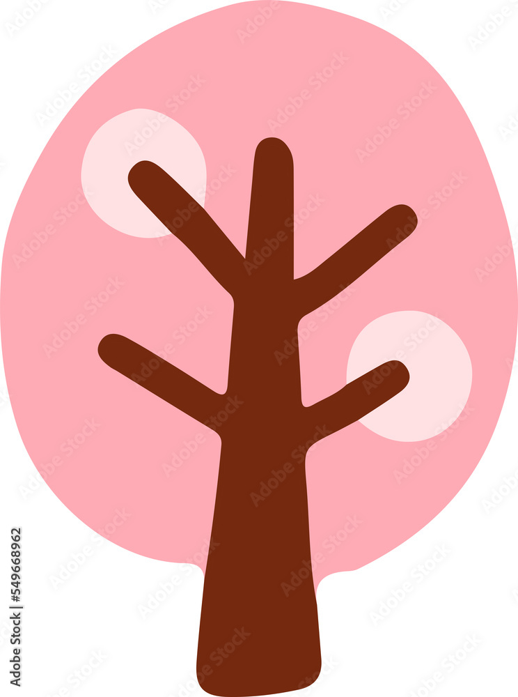 hand draw cute pink tree Stock Illustration | Adobe Stock