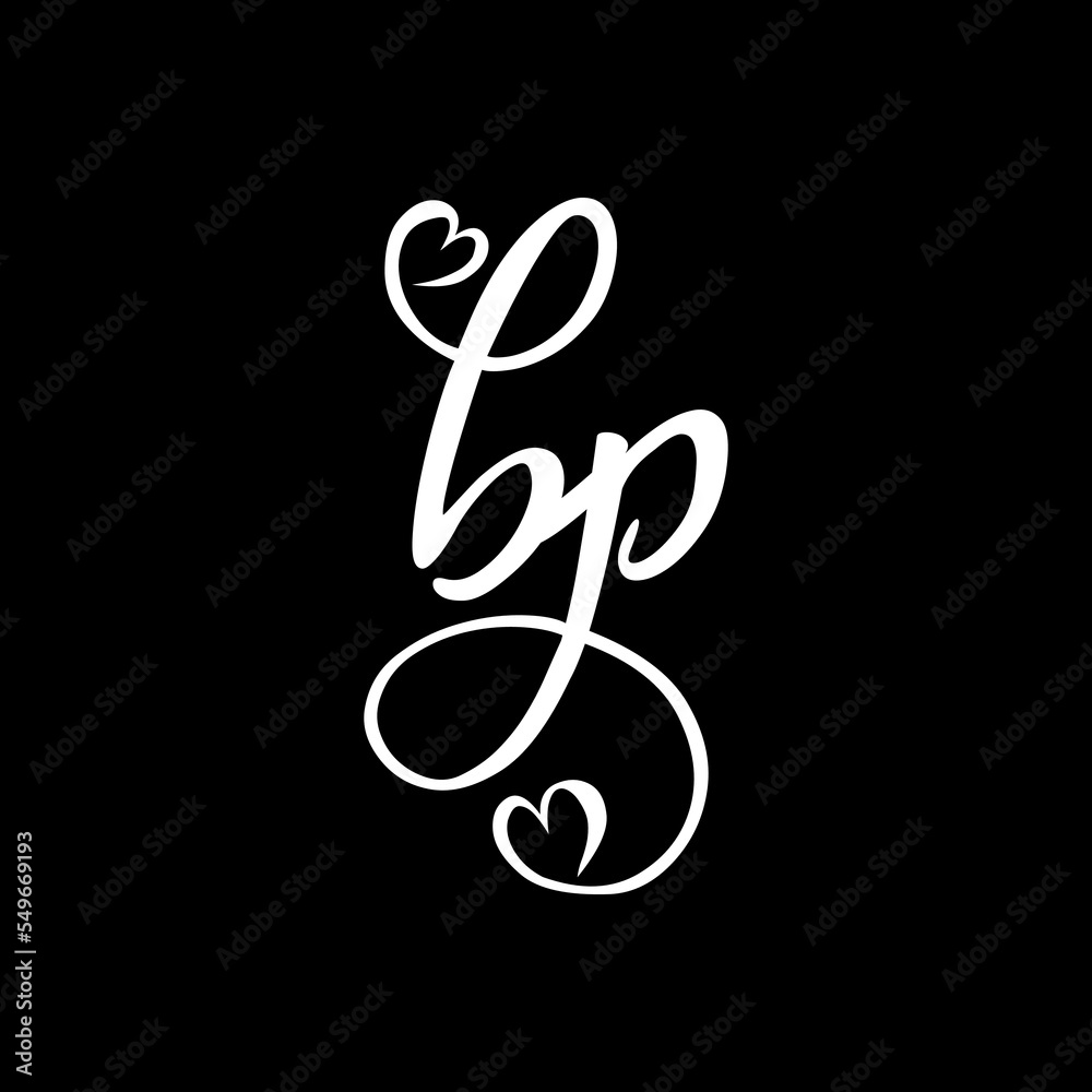 BP Heart Logo Design , BP Calligraphy Vector Logo Stock Vector | Adobe ...