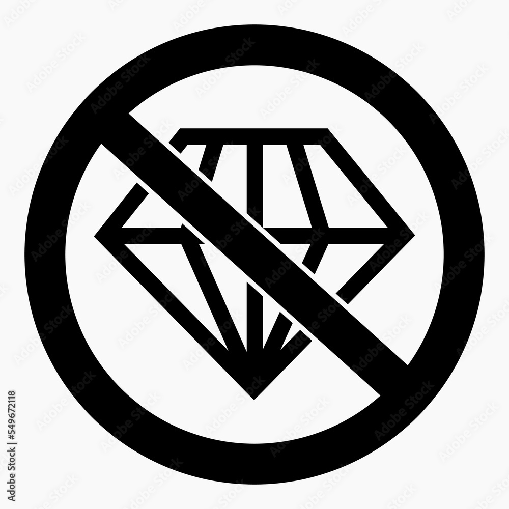 No diamond icon. The sign is not real. Forgery illustration. No gem ...