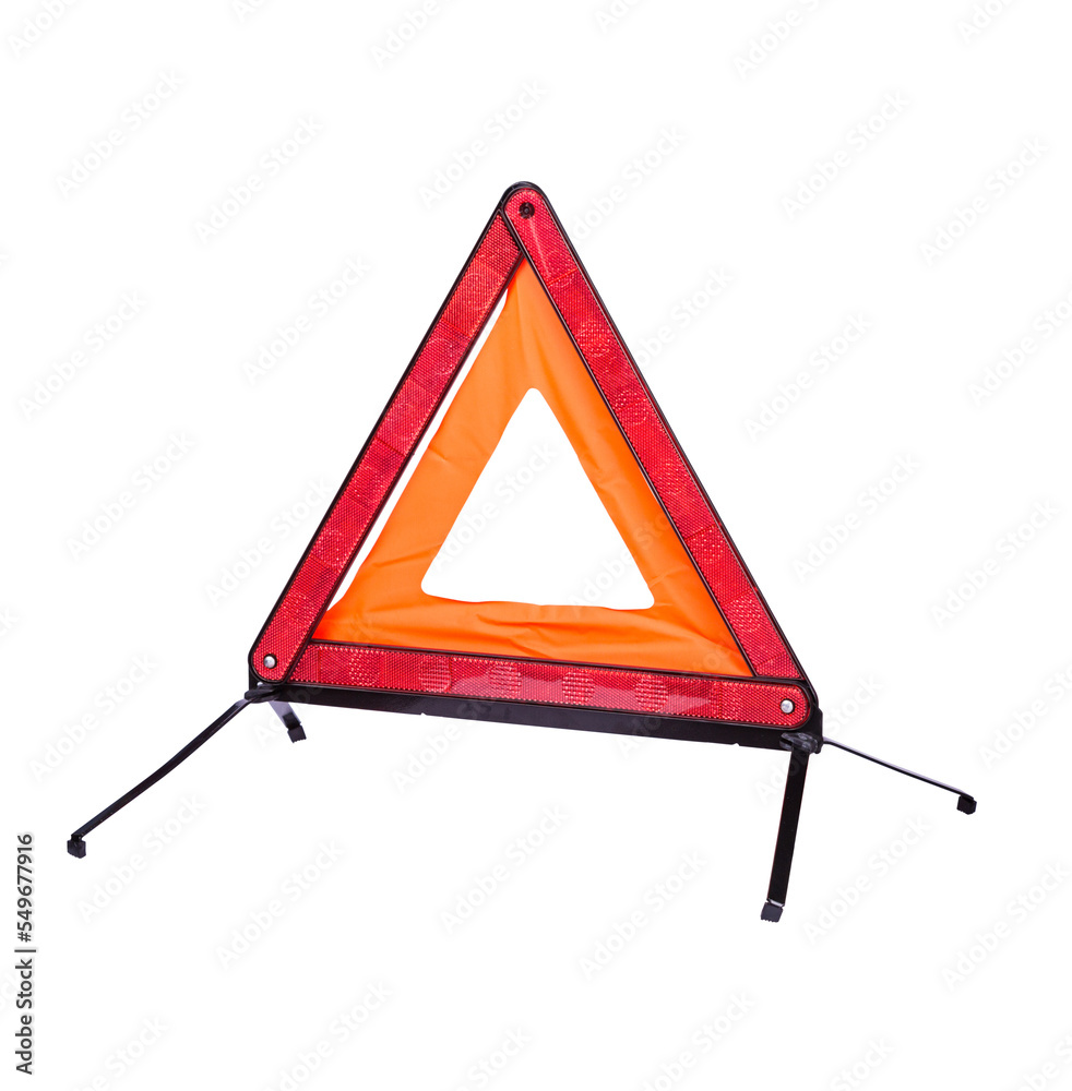 Red safety triangle, emergency stop sign. PNG clipart isolated on ...