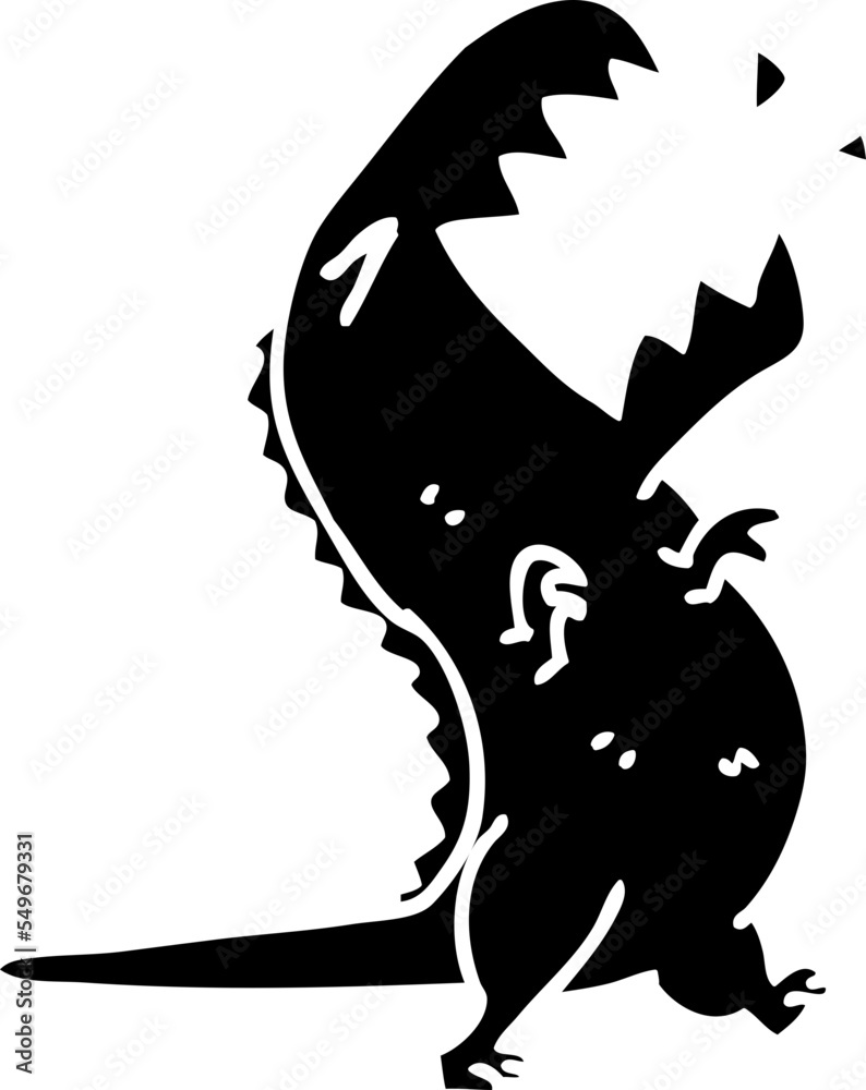outline cartoon roaring t rex Stock Vector | Adobe Stock