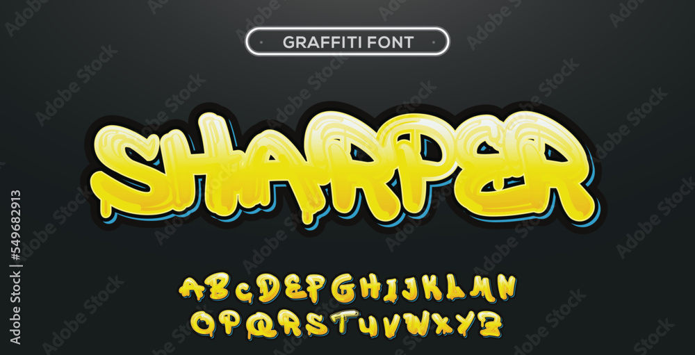 SHARPER Graffiti Font, text effect, editable spray and street text ...