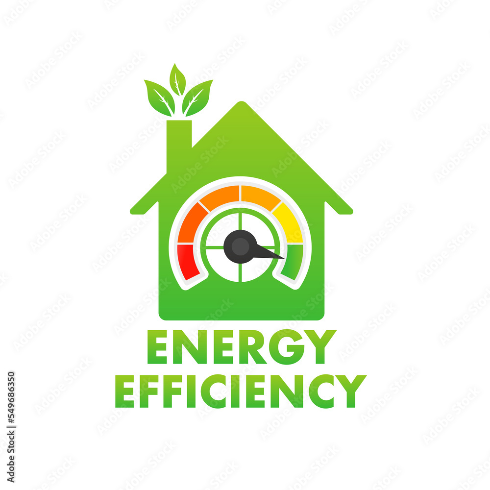 ภาพประกอบสต็อก Energy efficiency rating of the house. Art design smart ...