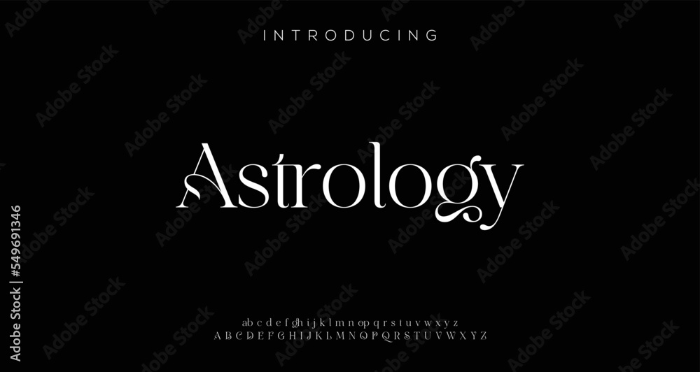Vetor de ASTROLOGY Minimal luxury typo Font and Modern tech Typography ...