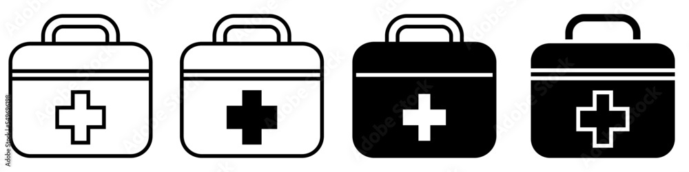 First aid kit icon vector cet. Emergency room illustration sign ...