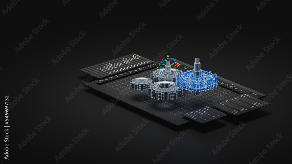 Engineering designer design 3D CAD software program Industrial engine ...