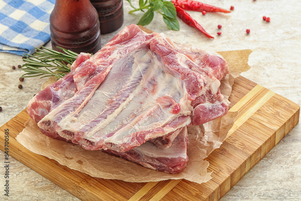 Raw pork ribs for cooking Stock Photo | Adobe Stock