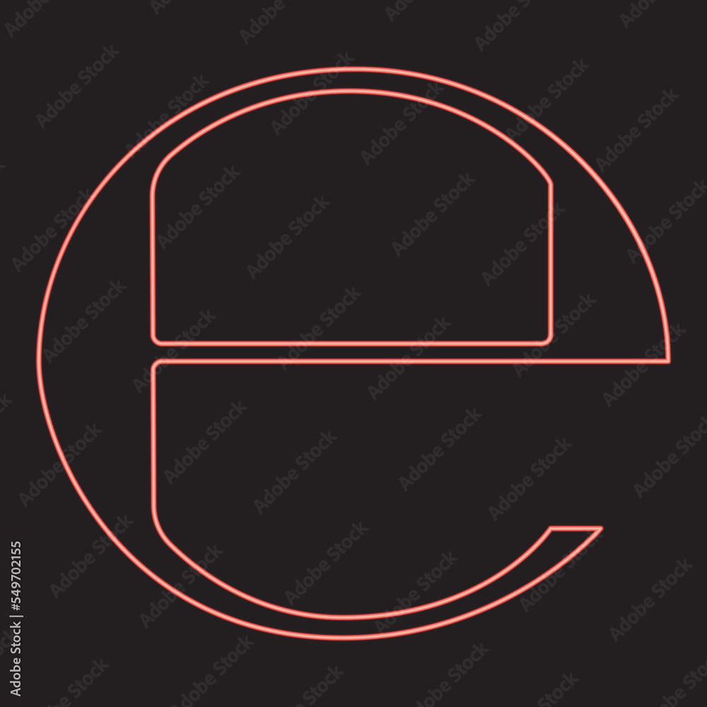 Neon estimated sign e mark symbol e red color vector illustration image ...