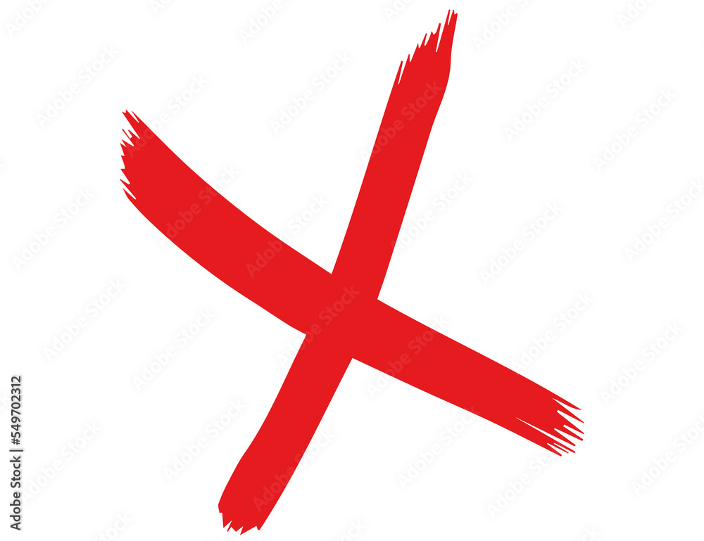 Red check marks made of brush strokes isolated on transparent ...