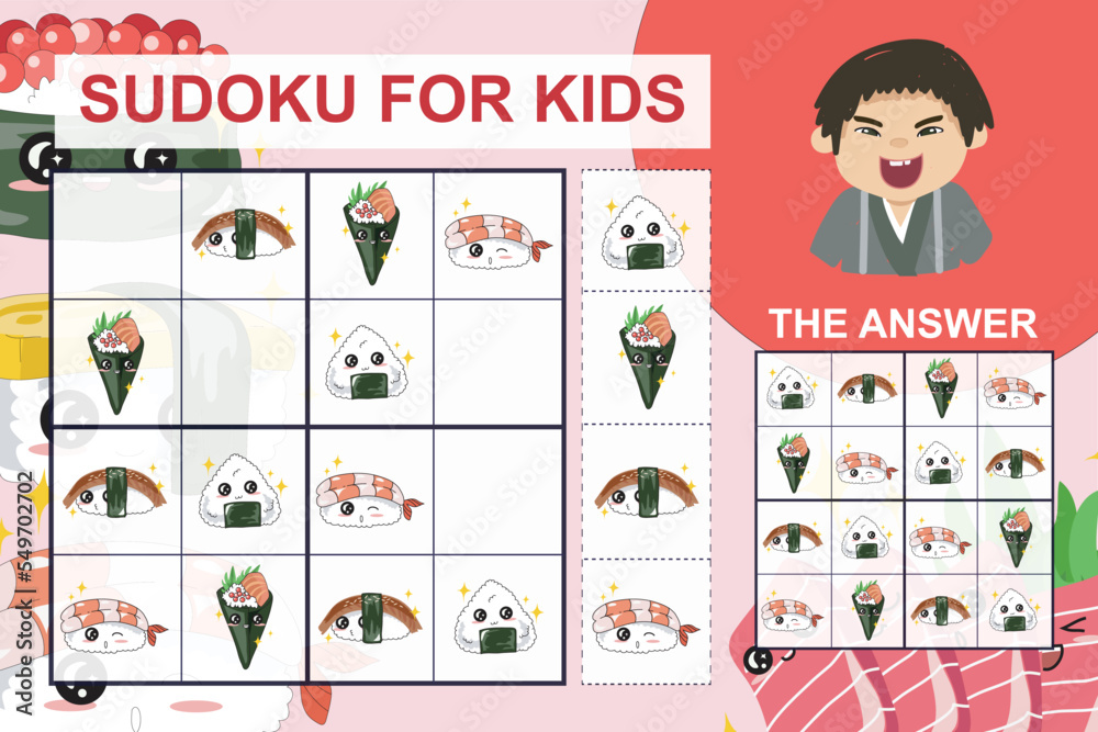 Printable Sudoku for kids. Education worksheet for children. Printable ...