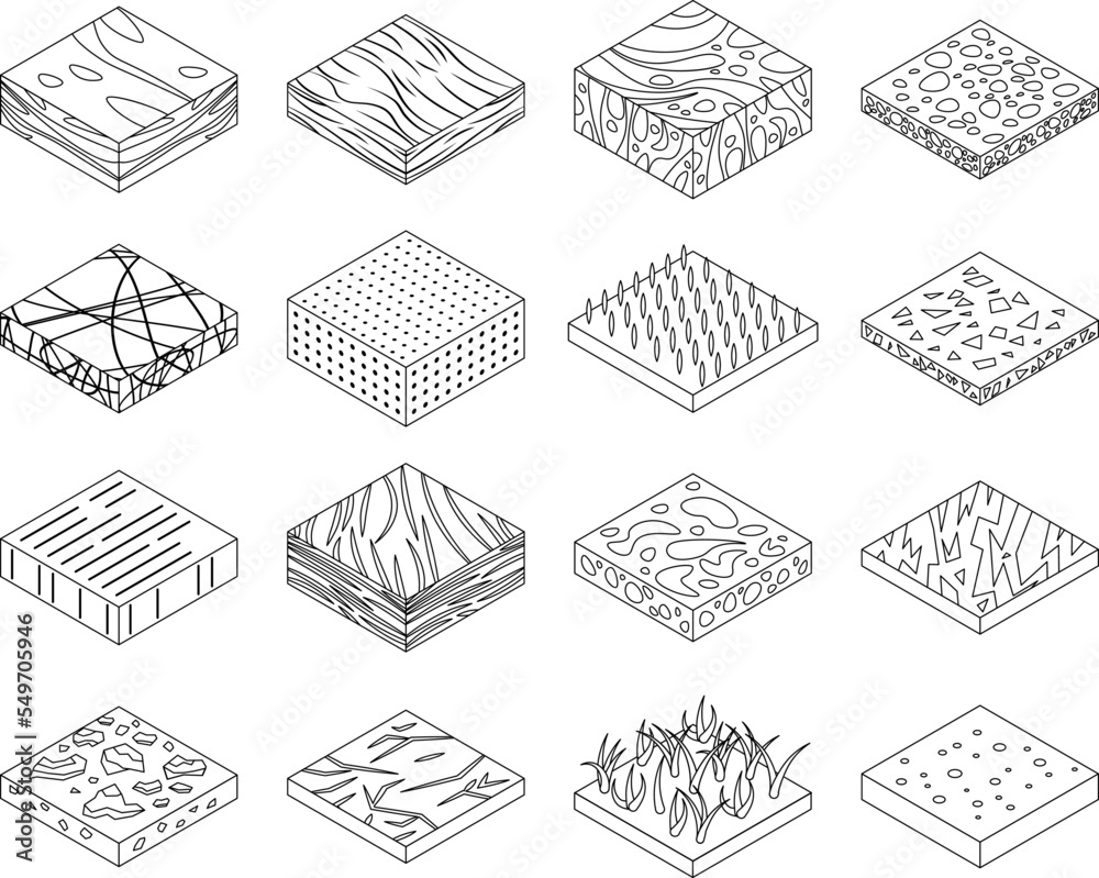 Soil icons set. Isometric set of soil vector icons outline vector on ...