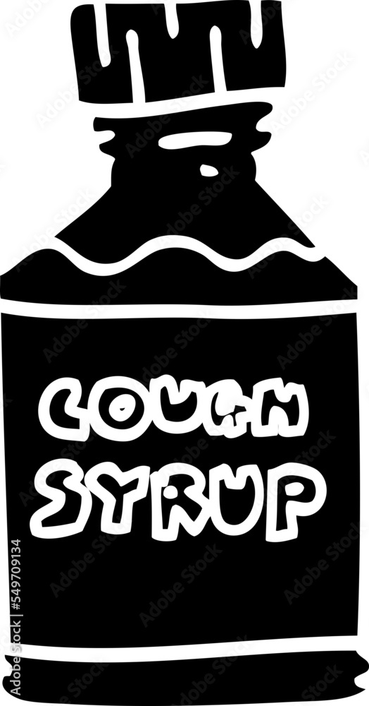 outline cartoon cough syrup Stock Vector | Adobe Stock