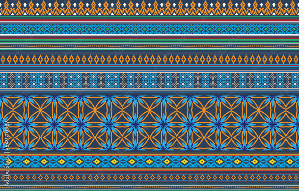 Aztec ethnic background design vector with a seamless pattern ...