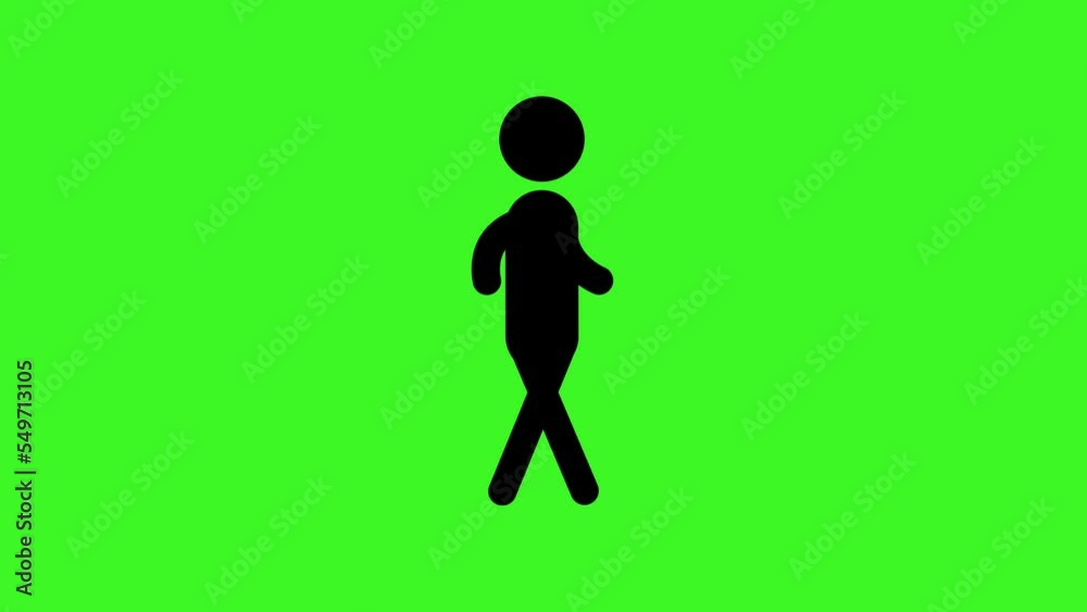 Icon Man walking animation. 2D Figure Cartoon Animations. green ...