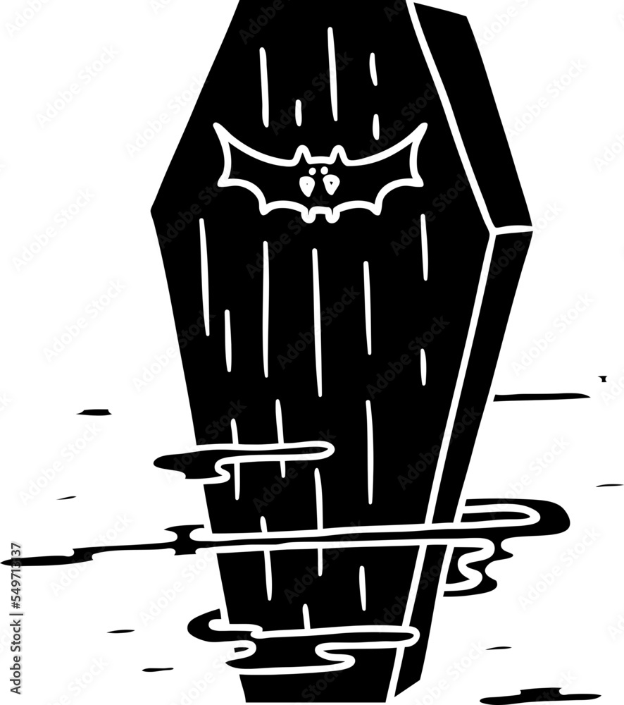 cartoon spooky coffin Stock Vector | Adobe Stock
