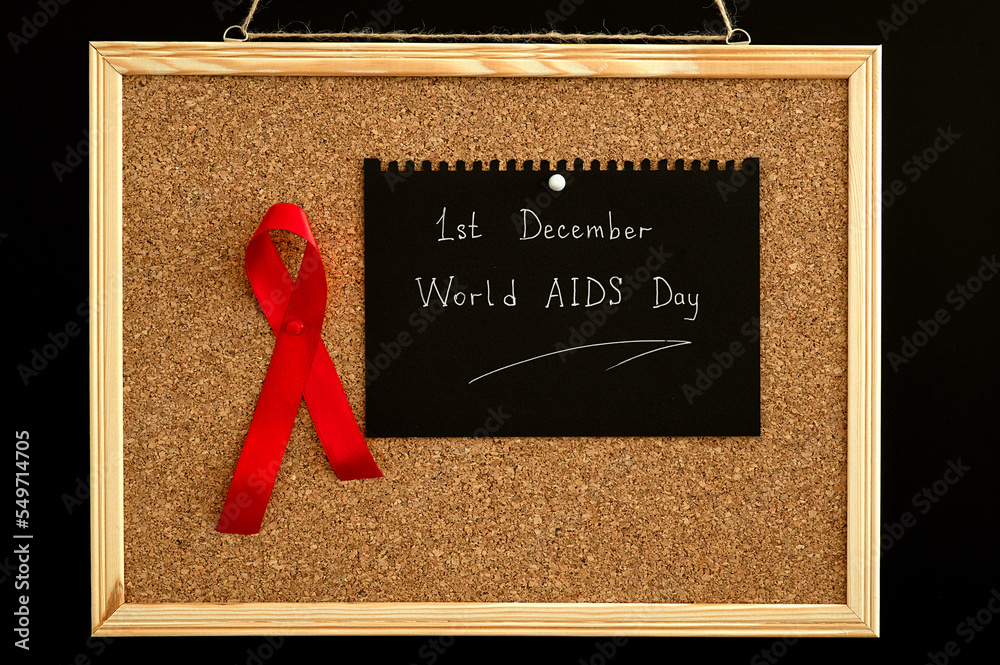 World AIDS Day. Red ribbon as a symbol of struggle against HIV and AIDS ...