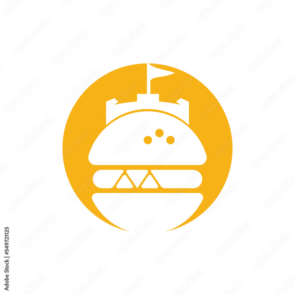 Burger castle vector logo design isolated on transparent background ...