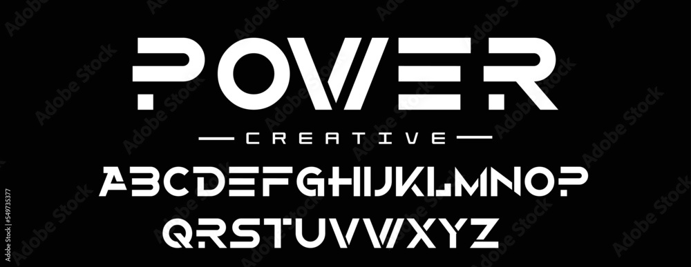 Tech vector font typeface unique design. For technology, circuits ...