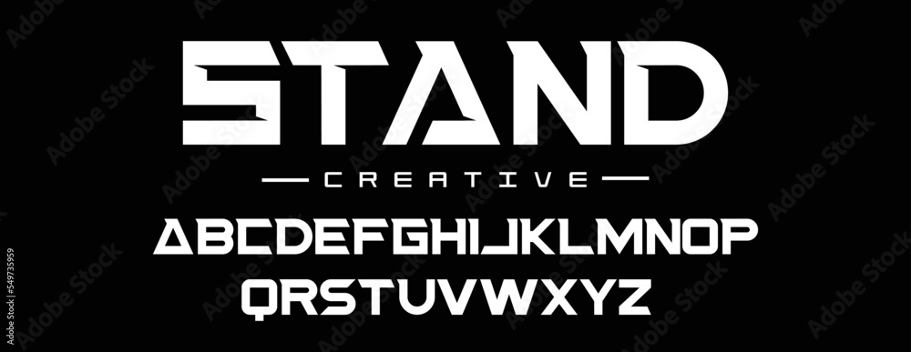 Tech vector font typeface unique design. For technology, circuits ...