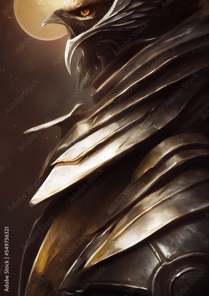 Bird Warrior in Ancient Armor - Digital Art, Concept Art ilustração do ...