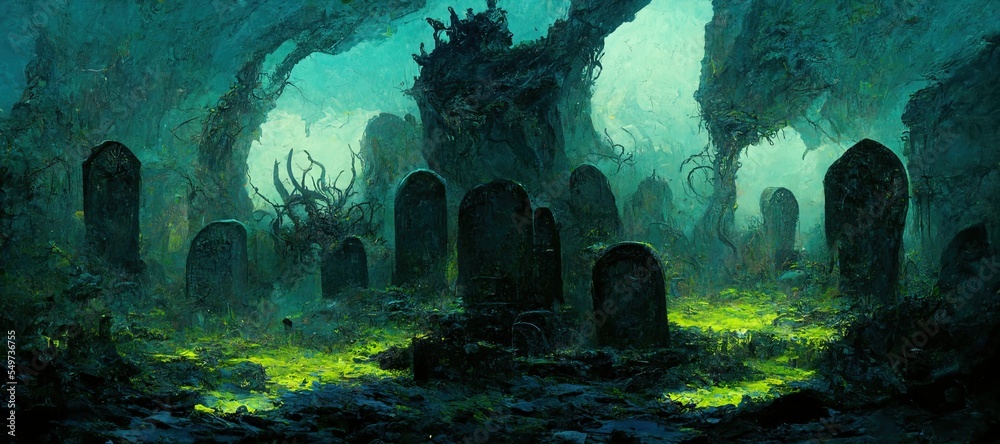 Ancient Beast Tomb Grave Ruins Fantasy Landscape - Digital Art, Concept ...