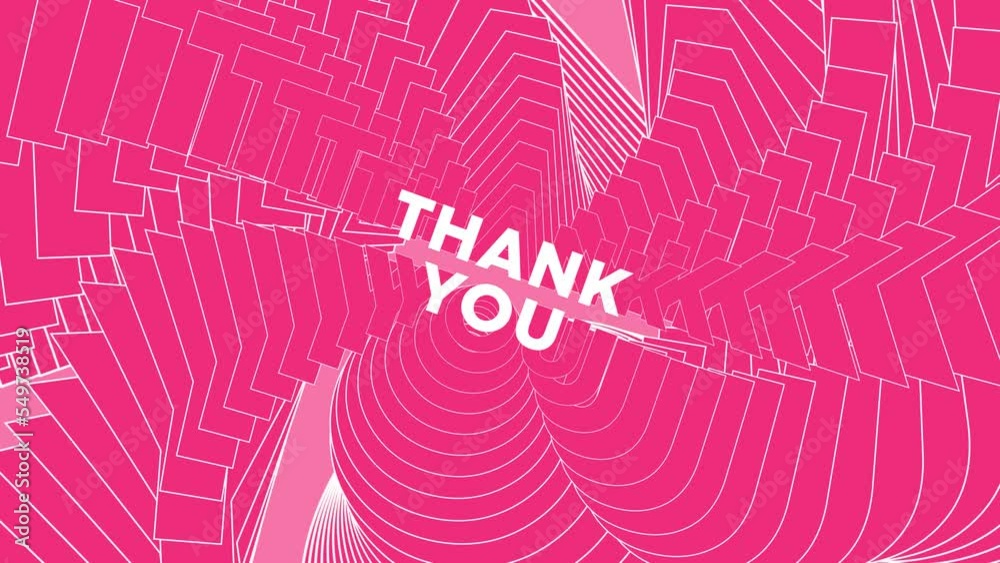 Thank you promo words swing on red pink background animation loop ...