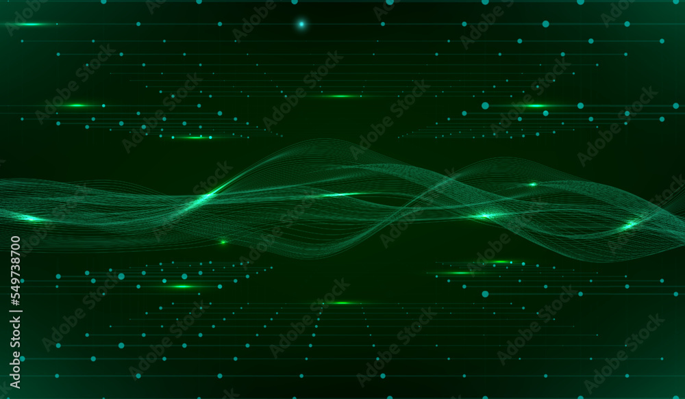 Stockvector Abstract dynamic grid sine wave pattern. Big data fluid ...