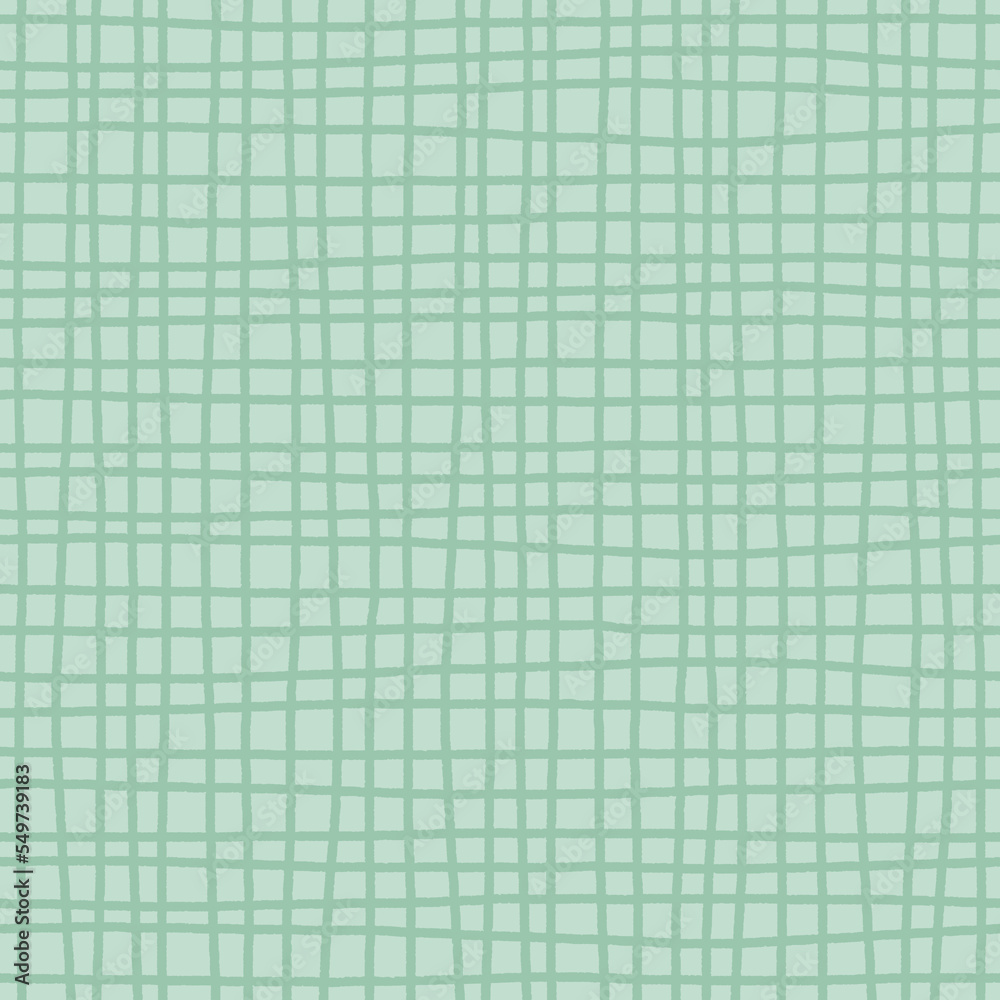 Teal on mint green uneven vertical and horizontal criss cross lines ...
