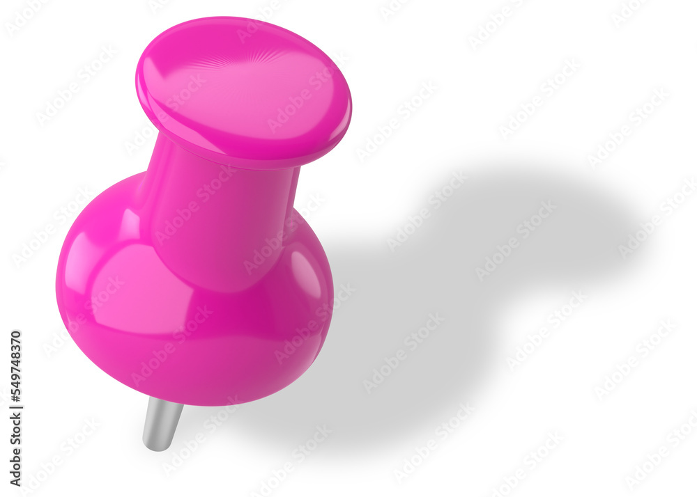 Push pin. Drawing pin. 3D pin with shadow. Stock Illustration | Adobe Stock