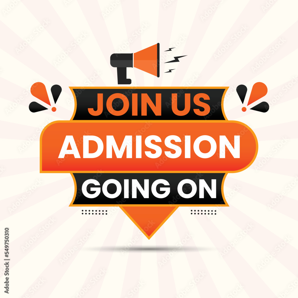 join us admission going on banner label clipart for social media post ...