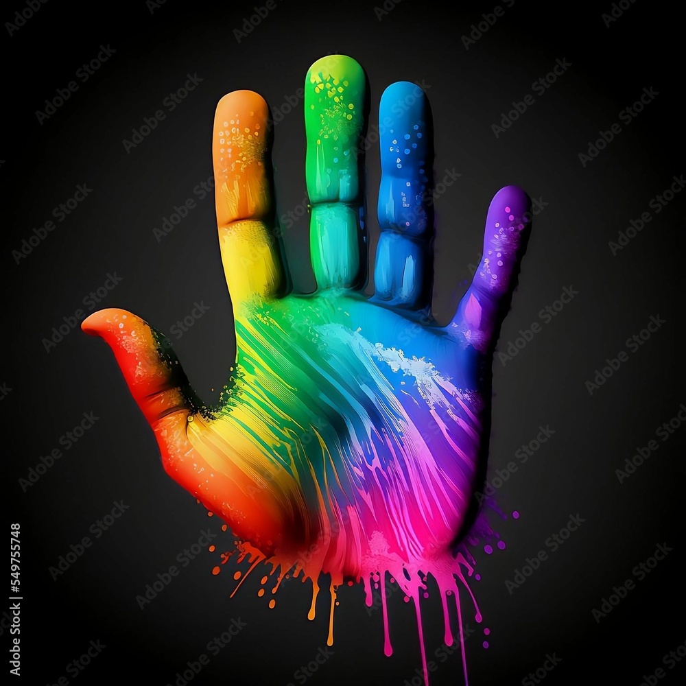 Rainbow Colored Handprint | Created Using Midjourney and Photoshop ...