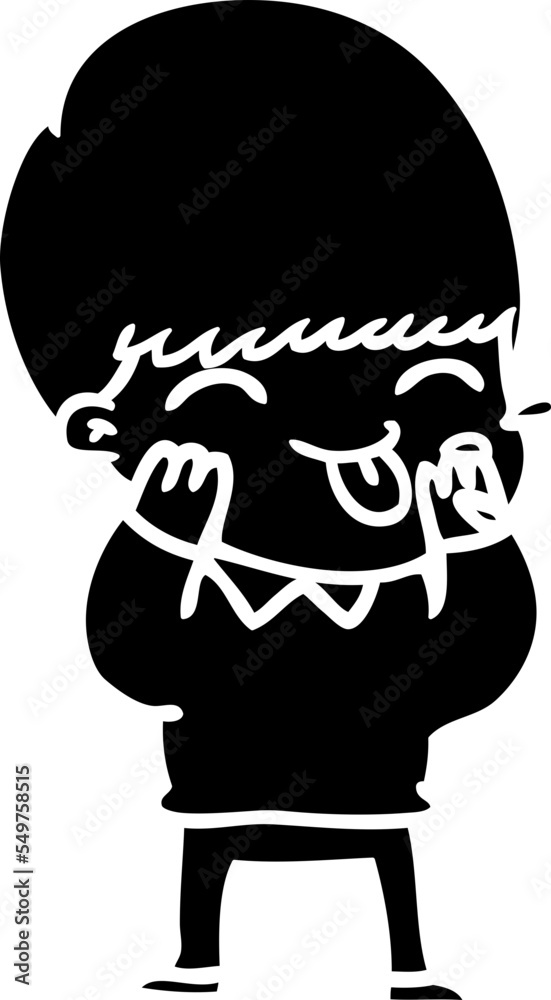 cartoon boy blowing raspberry Stock Vector | Adobe Stock