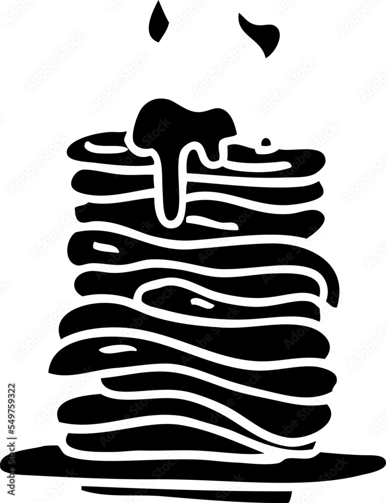 outline cartoon stack of pancakes Stock Vector | Adobe Stock